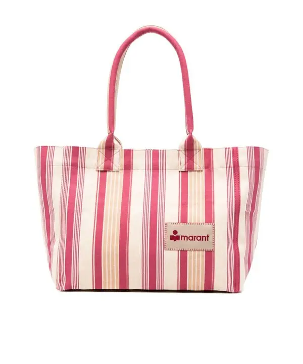 Isabel Marant Étoile Striped Cotton Tote Bag - Pink