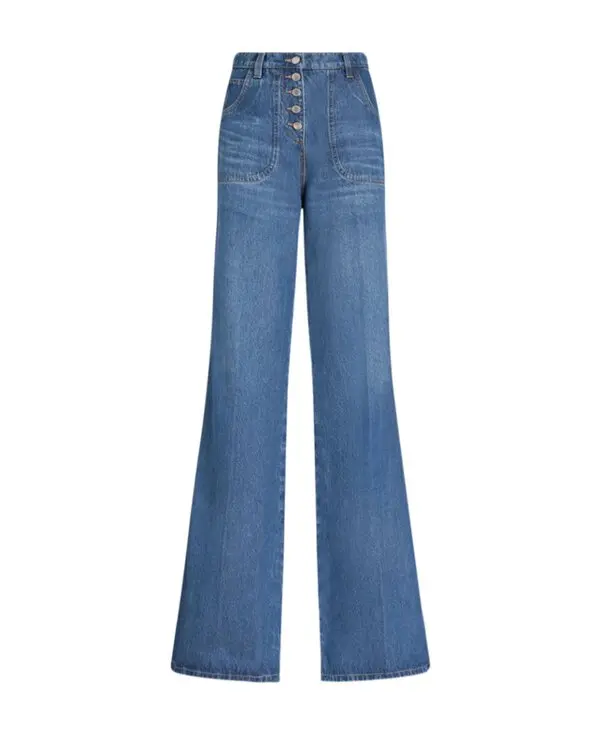 Etro High-waisted Flared Jeans With Embroidered Detail