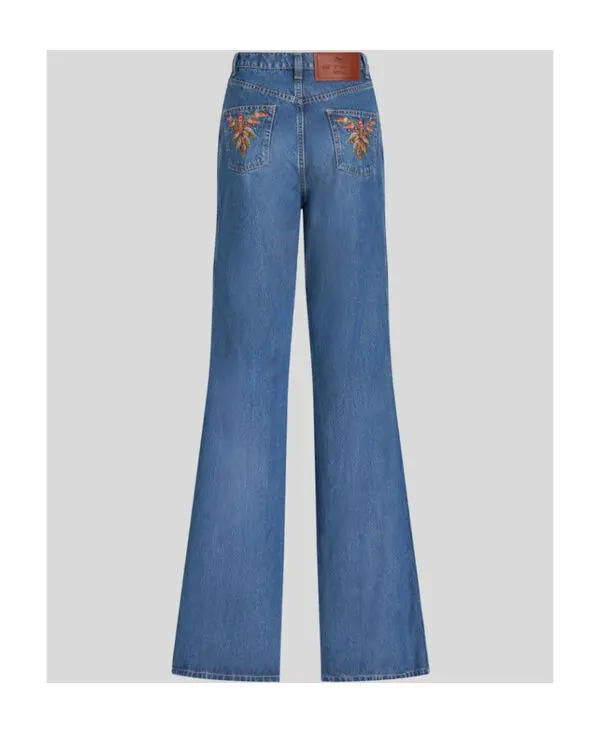 Etro High-waisted Flared Jeans With Embroidered Detail