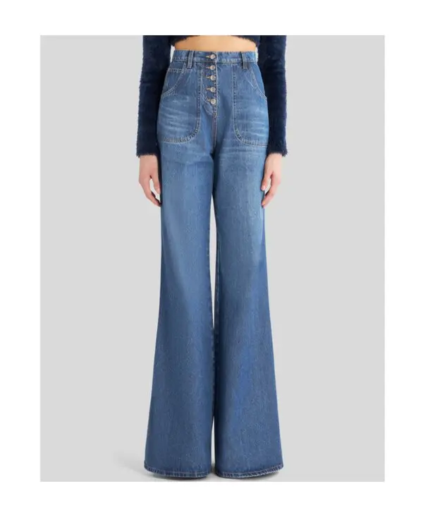 Etro High-waisted Flared Jeans With Embroidered Detail