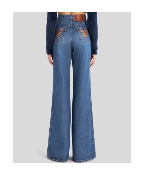 Etro High-waisted Flared Jeans With Embroidered Detail