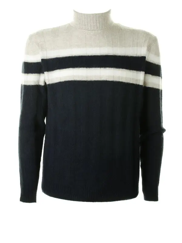 Eleventy Long Sleeve Ribbed Knit Sweater - Black
