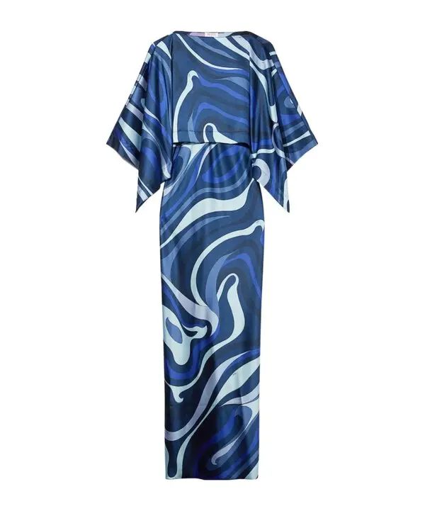 Emilio Pucci Abstract Print Satin Slip Dress - Blue