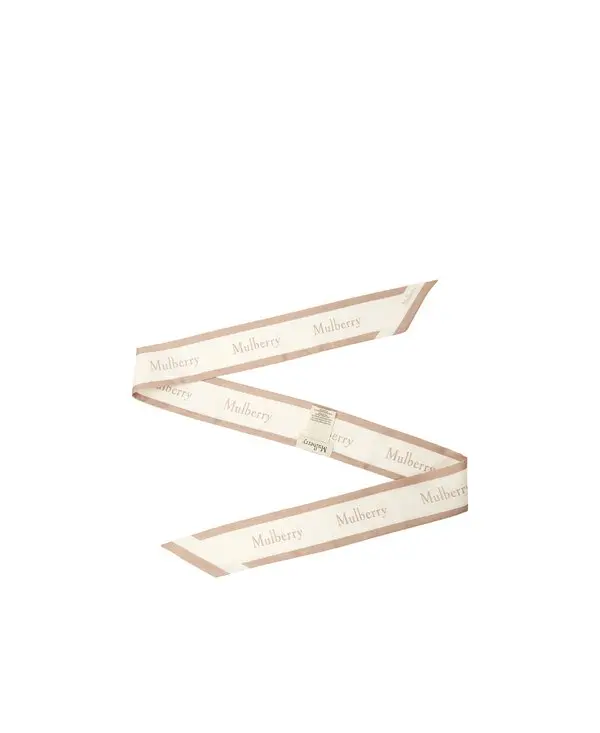 Mulberry Logo-border Skinny Scarf