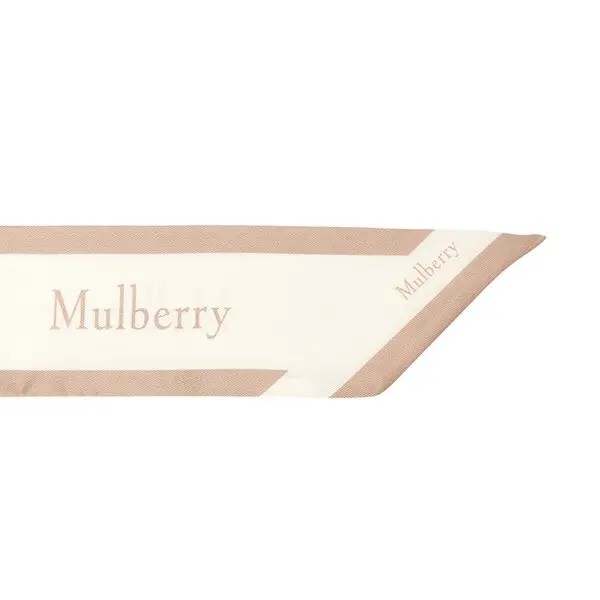 Mulberry Logo-border Skinny Scarf