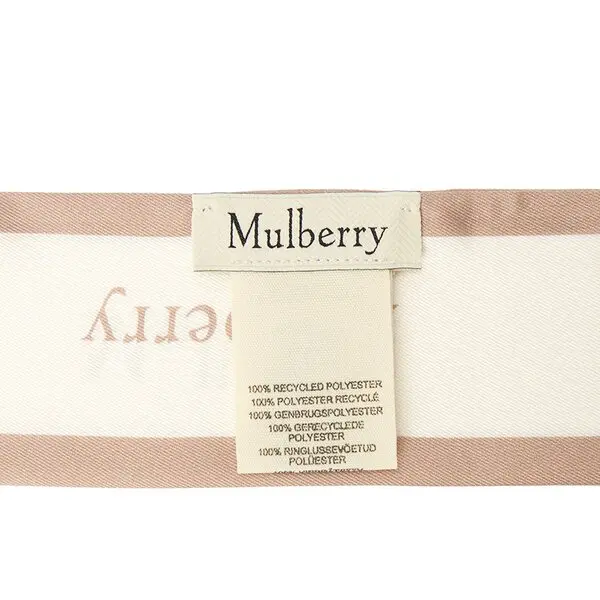 Mulberry Logo-border Skinny Scarf