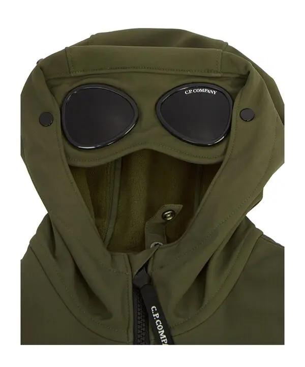 C.P. COMPANY Zip-up Hooded Jacket With Goggle Detail - Green