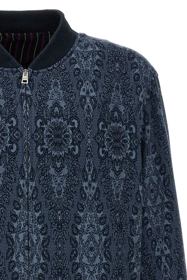 Etro Patterned Jacquard Zip Fastened Bomber Jacket