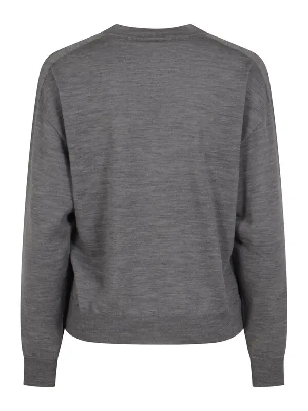 Peserico V-neck Long Sleeve Jumper - Gray