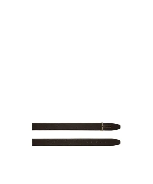 TOM FORD T Logo Buckle Belt - Brown