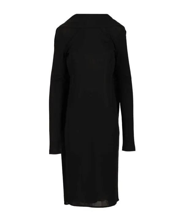TOTEME High Neck Cape Effect Dress - Black