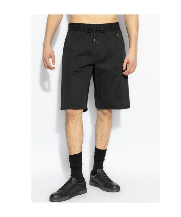 Dolce & Gabbana Logo Plaque Shorts - Black