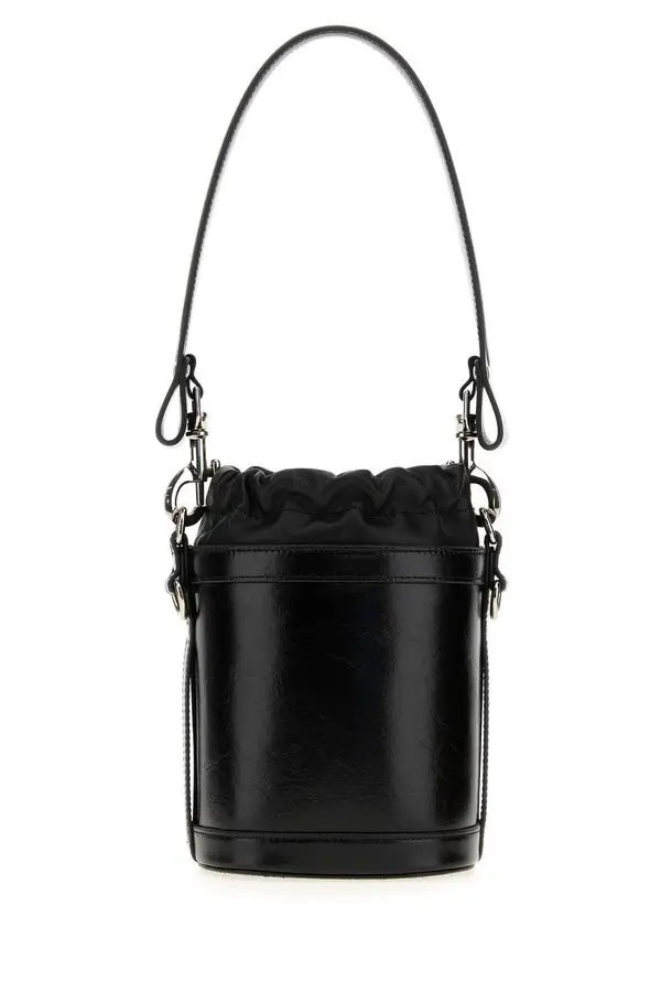 VIVIENNE WESTWOOD Logo Plaque Chain Linked Bucket Bag - Black