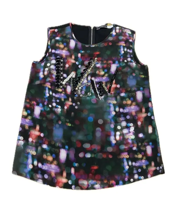 Max Mara Crew Neck Graphic Design Sleeveless Vest - Multicolor