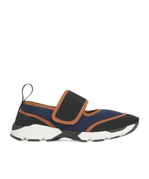 Marni Mary Jane Running Sneakers - Dark Blue And Black