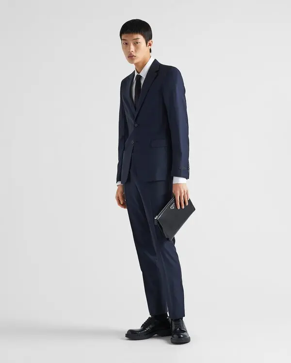 Prada Single-breasted Wool Suit - Blue