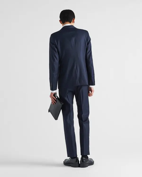 Prada Single-breasted Wool Suit - Blue