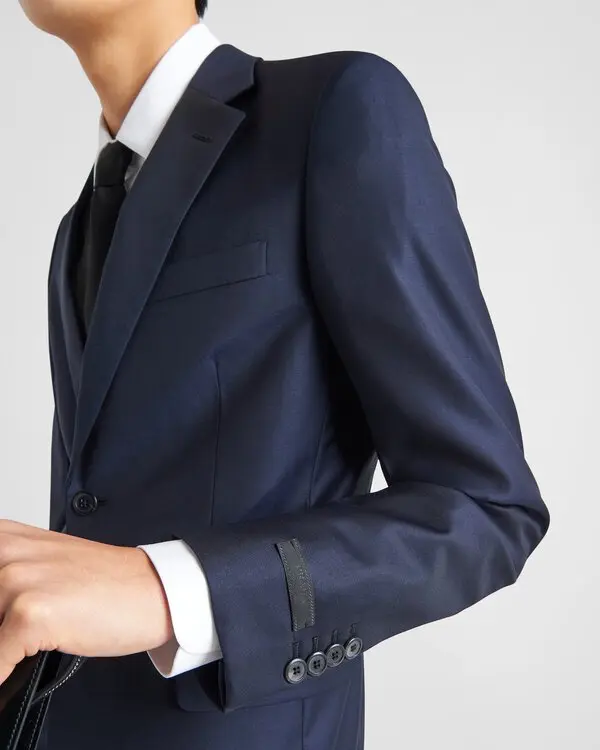 Prada Single-breasted Wool Suit - Blue