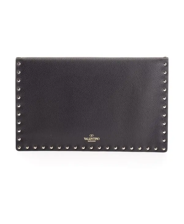 Valentino Garavani Rockstud Envelope Clutch Bag - Black