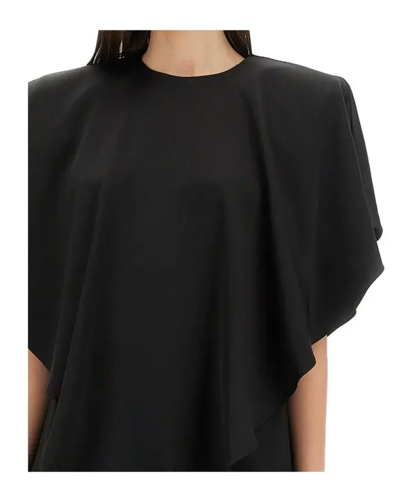 Stella McCartney Asymmetrical Layered Lightweight Satin Blouse - Black