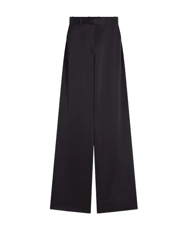 LANVIN High Waist Wide Leg Tailored Trousers - Black