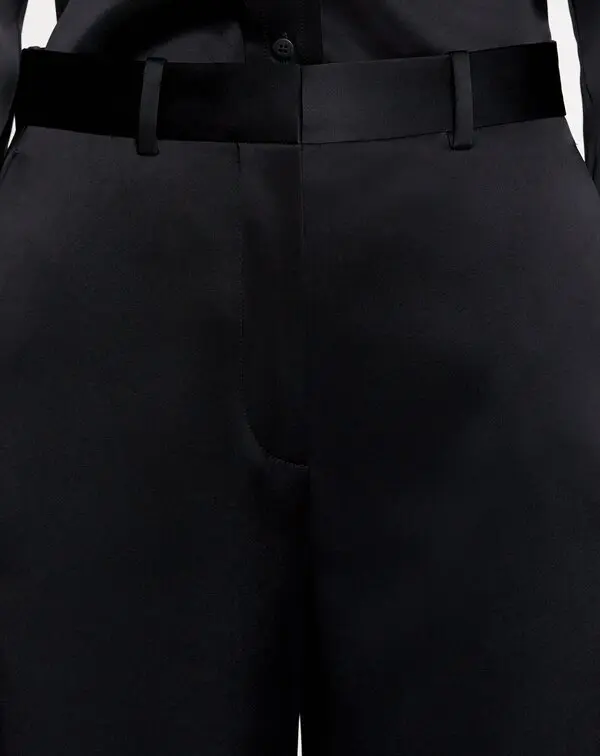 LANVIN High Waist Wide Leg Tailored Trousers - Black