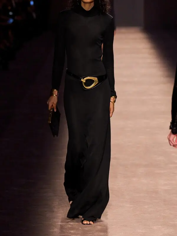 TOM FORD Long Sleeve High Neck Gown