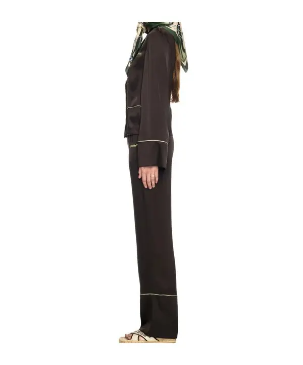 Off-White Satin Pyjama Top