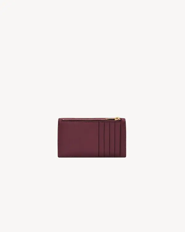 Saint Laurent Cassandre Matelassé Card Case - Red