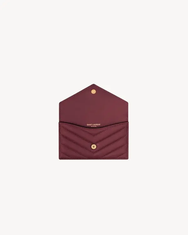 Saint Laurent Cassandre Matelassé Card Case - Red