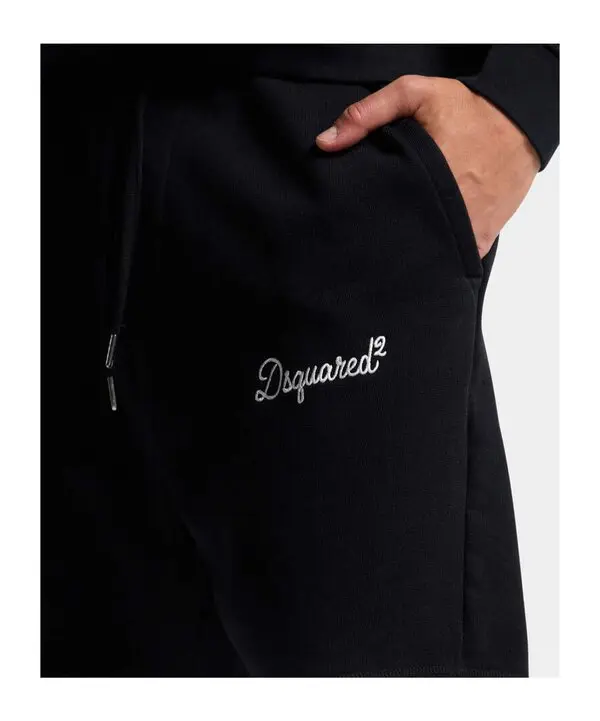 Dsquared2 Relaxed Fit Embroidered Logo Shorts - Black