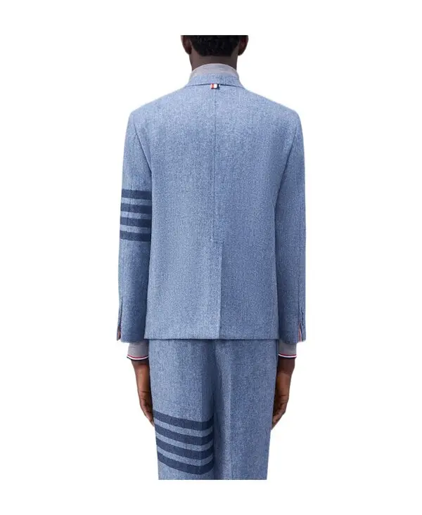 Thom Browne Stripe-detailed Single-breasted Tailored Blazer - Light Blue