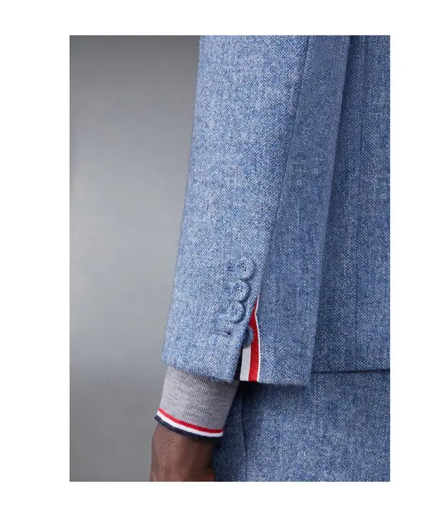 Thom Browne Stripe-detailed Single-breasted Tailored Blazer - Light Blue