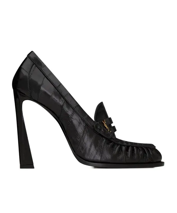 Saint Laurent Le Loafer Logo Plaque Pumps - Black