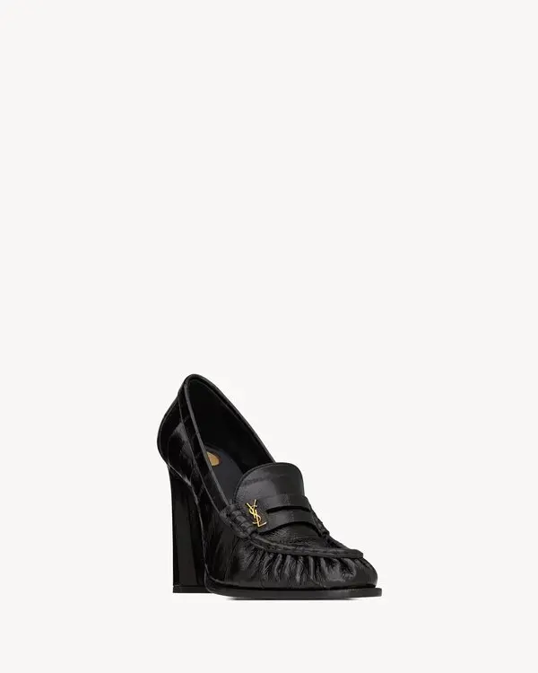 Saint Laurent Le Loafer Logo Plaque Pumps - Black