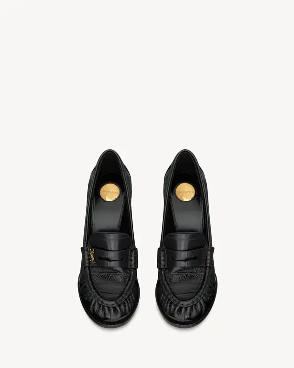 Saint Laurent Le Loafer Logo Plaque Pumps - Black