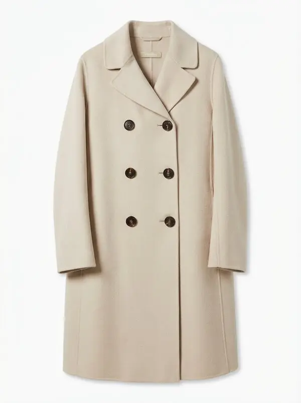 Max Mara Double-breasted Long Sleeve Coat - White