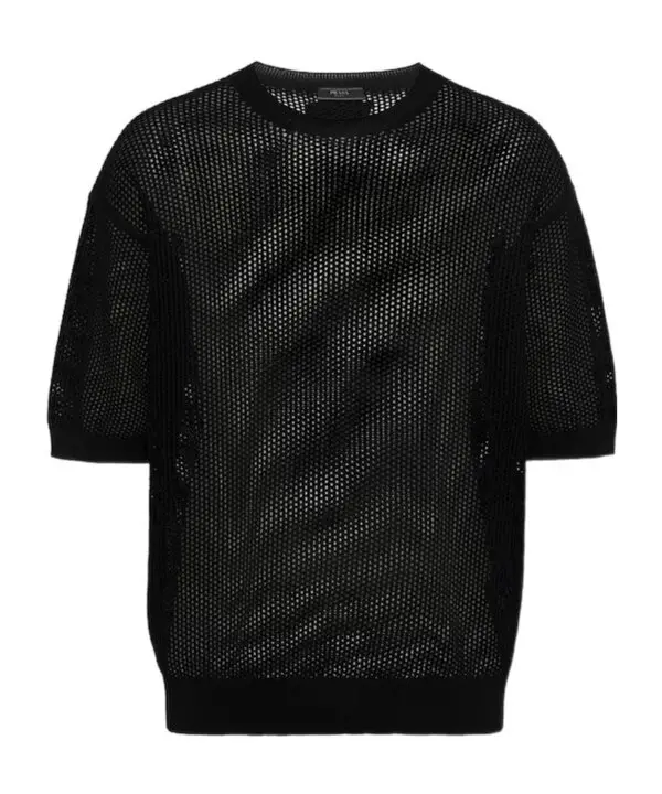 Prada Short-sleeved Open-knit Top