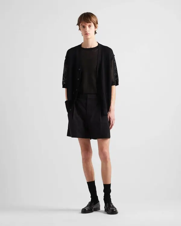Prada Short-sleeved Open-knit Top