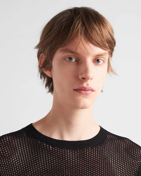 Prada Short-sleeved Open-knit Top