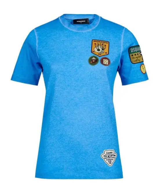 Dsquared2 Short Sleeve T-shirt With Embellished Patches