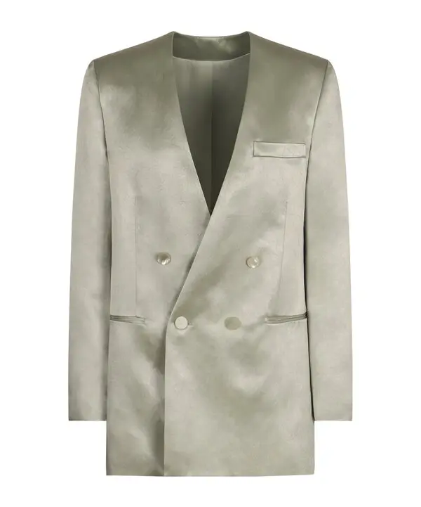 Philosophy Di Lorenzo Serafini Double Breasted Satin Blazer - Nude