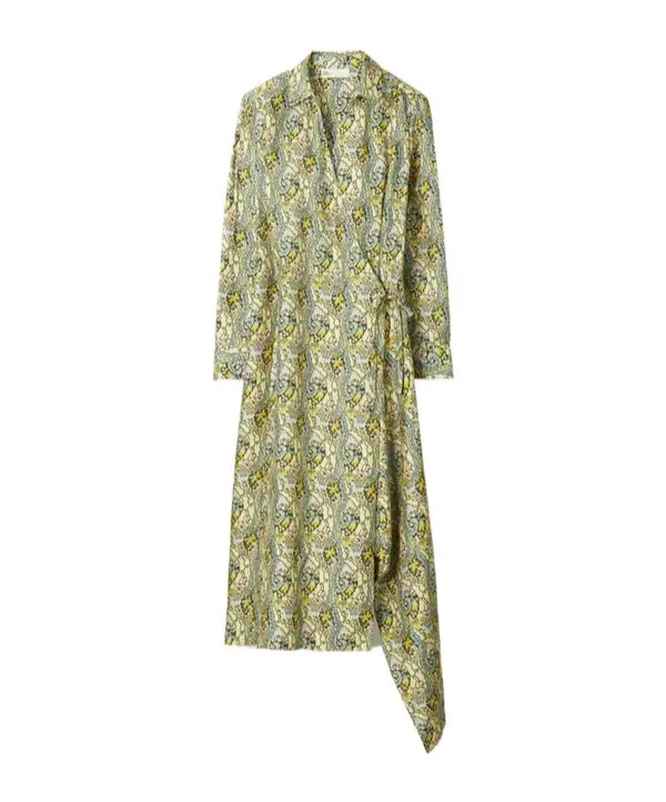 Tory Burch Paisley-print Wrap Dress - Nude