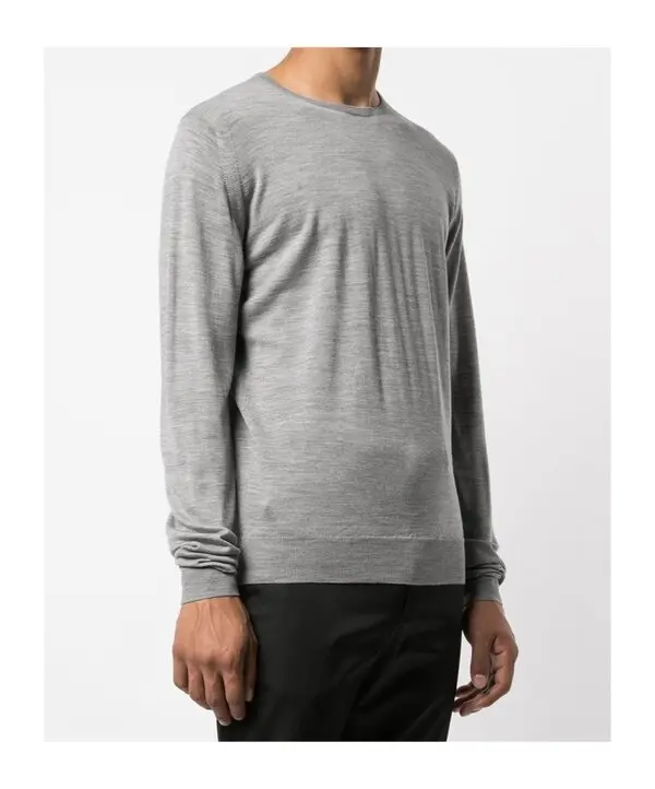 John Smedley Lundy Crew Neck Knitwear - Silver