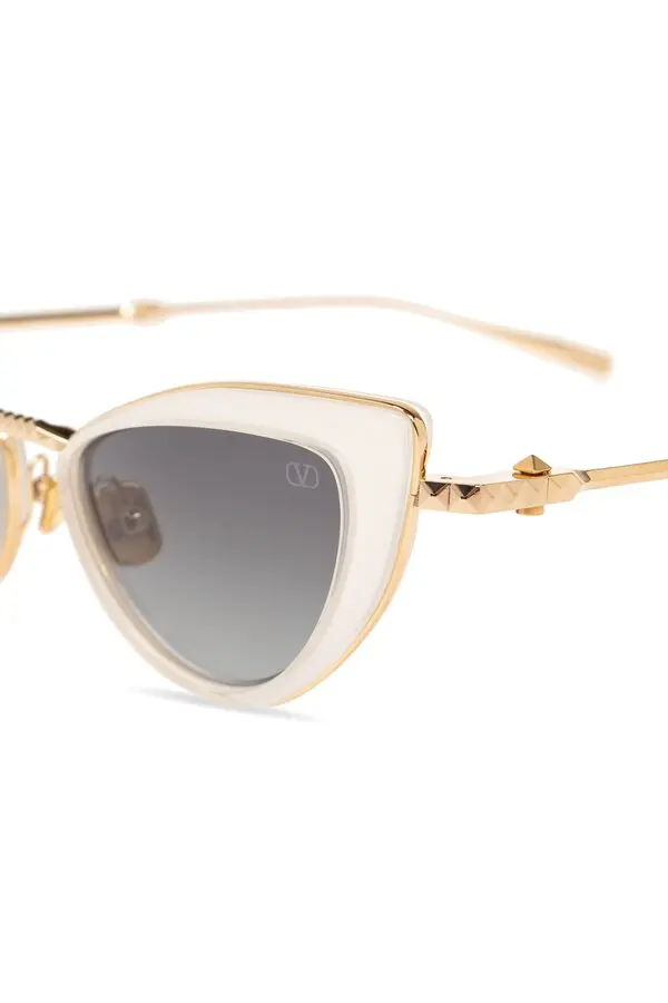 Valentino Garavani Studded Logo Cat Eye Sunglasses - Gray