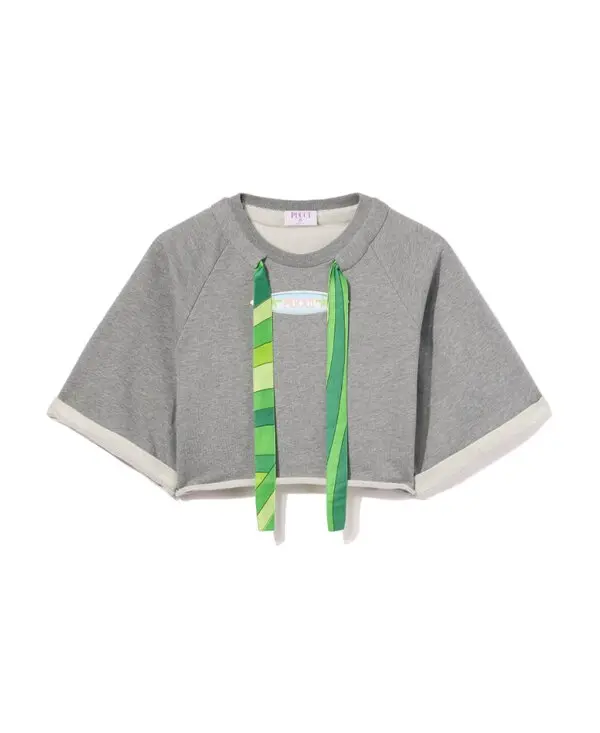 Emilio Pucci Melange-effect Cropped Top - Gray