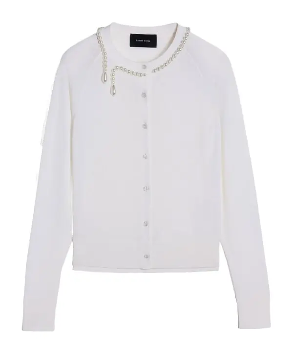Simone Rocha Pearl Embellished Cardigan - No