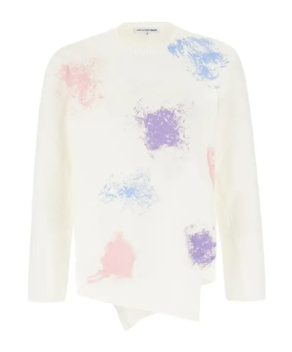 Comme Des Garçons Crewneck Knitted Jumper - White