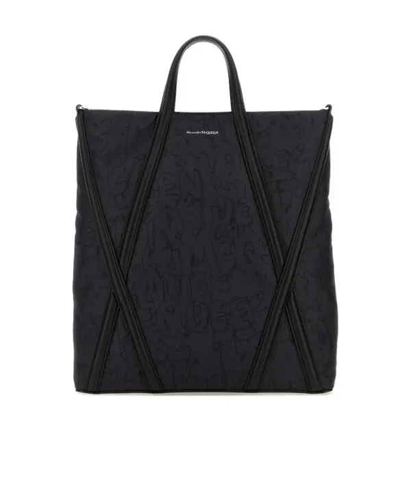 Alexander McQueen Logo Detailed Top Handle Bag - Black