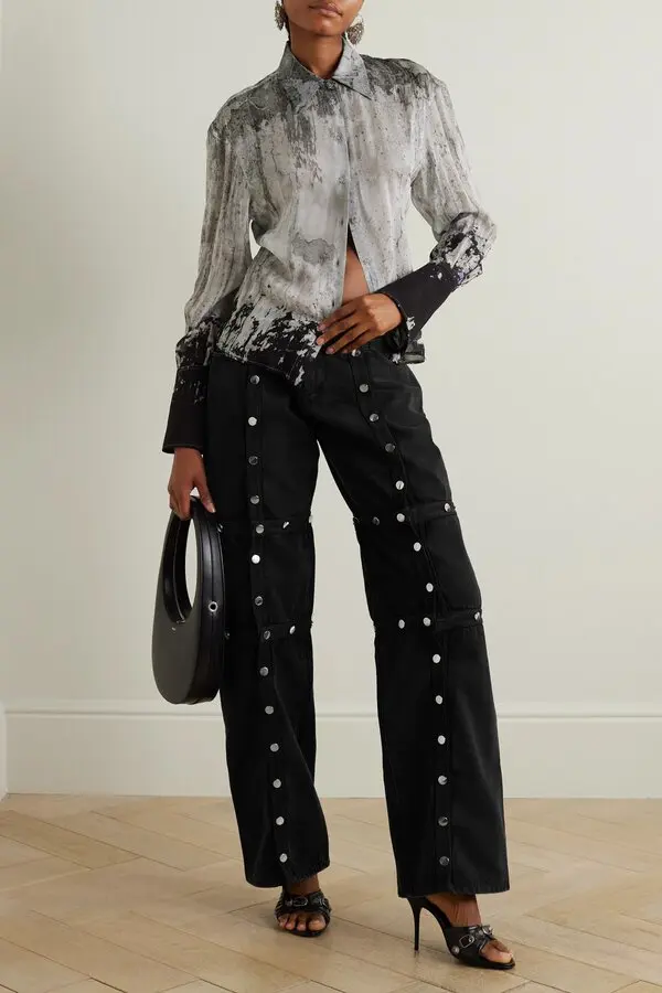 Attico Belt Ring Denim Trousers